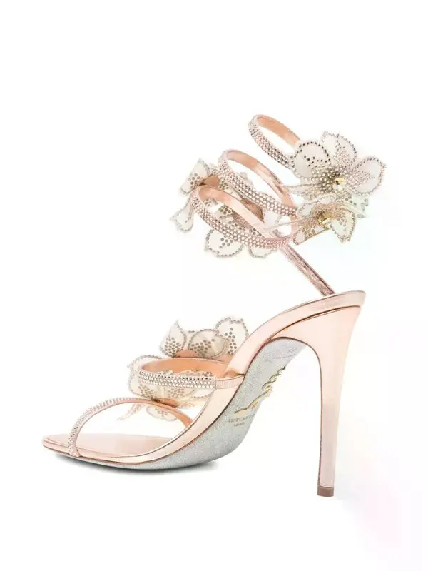 Rene Caovilla 105mm Floriane Embellished Sandals - Pink