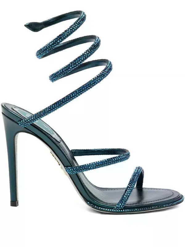 Rene Caovilla 105mm Cleo Embellished Sandals - Blue
