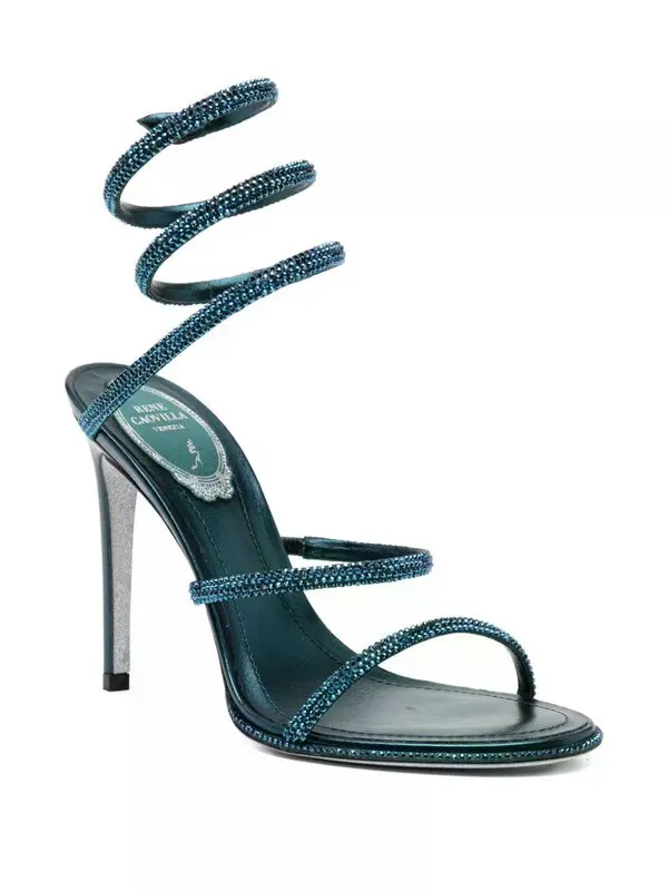 Rene Caovilla 105mm Cleo Embellished Sandals - Blue