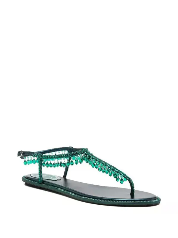 Rene Caovilla Diana Embellished Sandals - Green