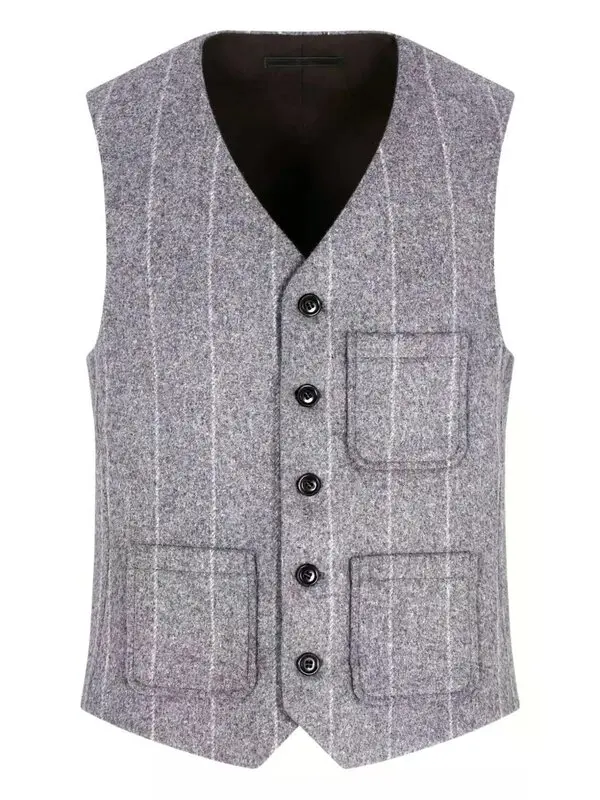 Giorgio Armani Striped Single-breasted Coat