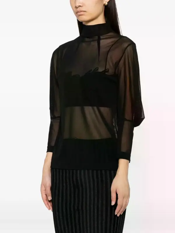 Noir Kei Ninomiya Mesh Long Sleeve Top