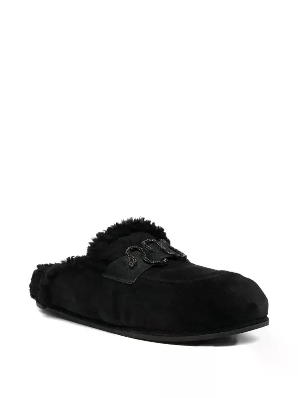 Rene Caovilla Crystal-embellished Mules - Black