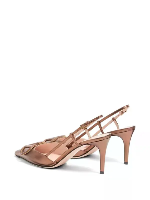 Valentino Garavani Vlogo Signature Slingback Pumps - Brown