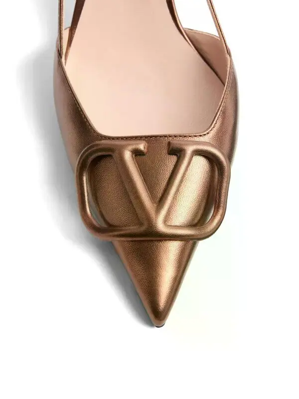 Valentino Garavani Vlogo Signature Slingback Pumps - Brown