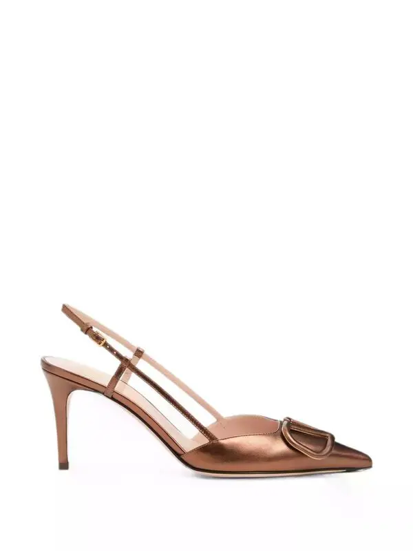 Valentino Garavani Vlogo Signature Slingback Pumps 80mm - Brown