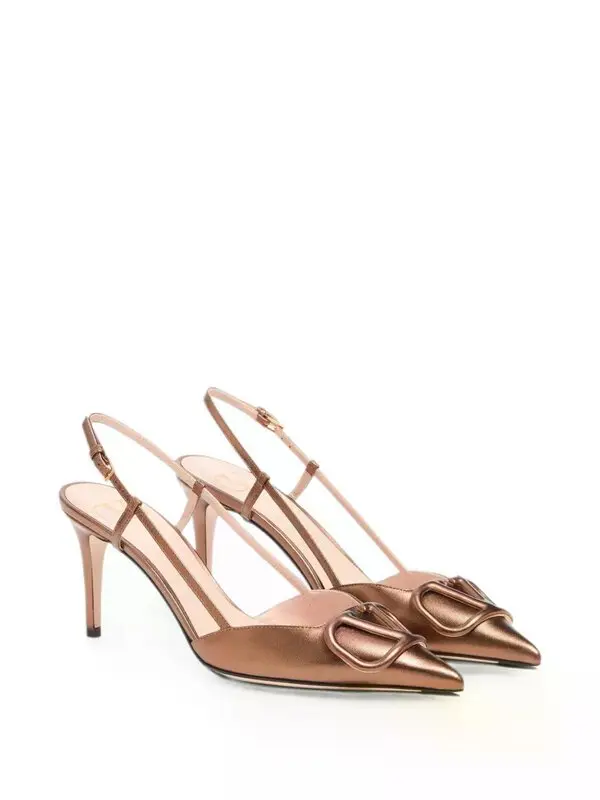 Valentino Garavani Vlogo Signature Slingback Pumps 80mm - Brown