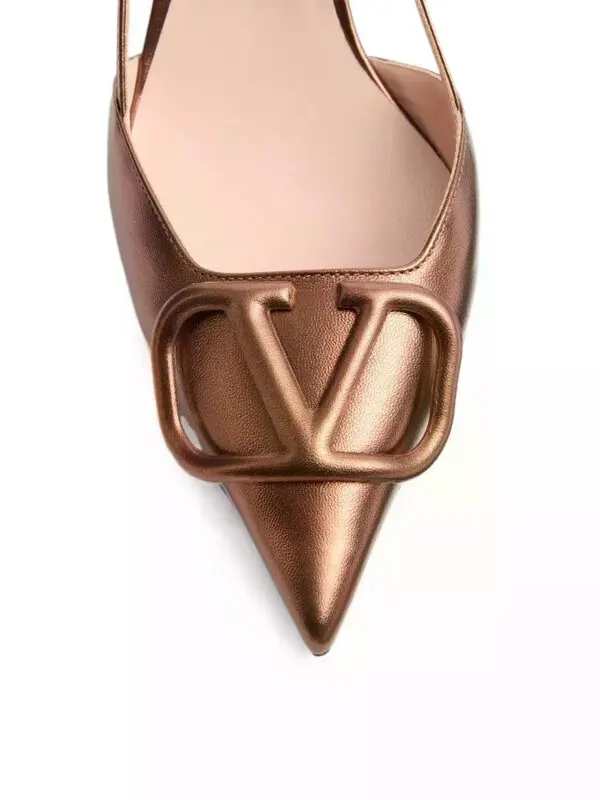Valentino Garavani Vlogo Signature Slingback Pumps 80mm - Brown