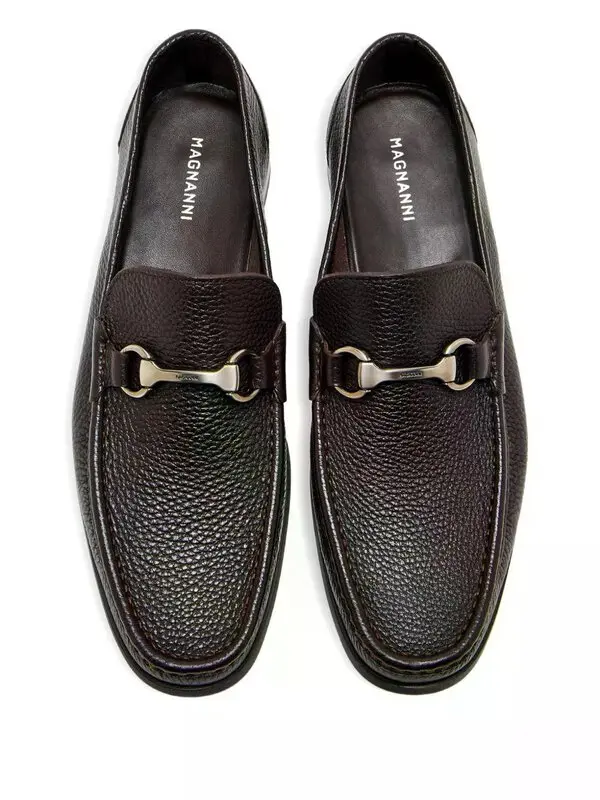 Magnanni Dark Brown Textured Leather Slip-On Loafers Darien Men main image 3