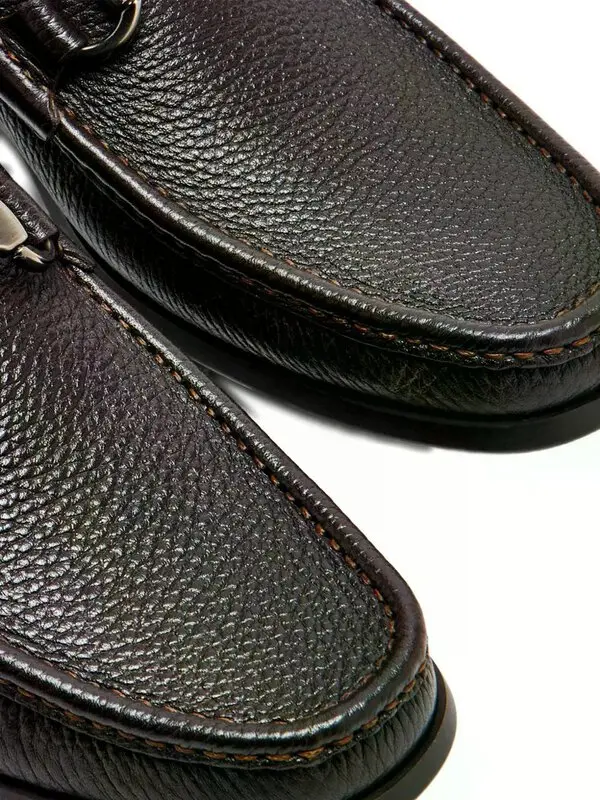 Magnanni Textured Hardware Loafers - Brown | Editorialist display picture 1