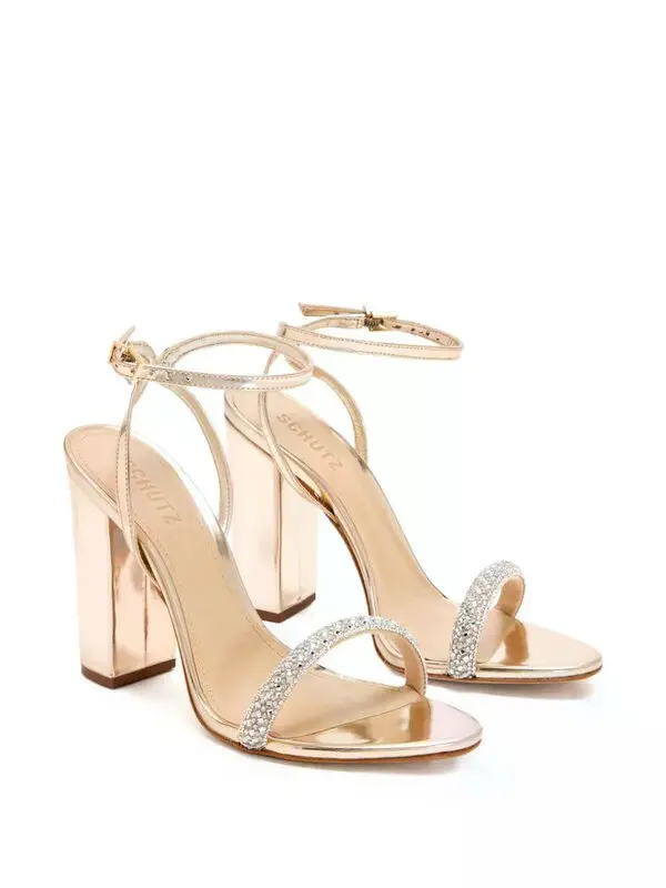 Schutz 115mm Crystal-embellished Block-heel Sandals
