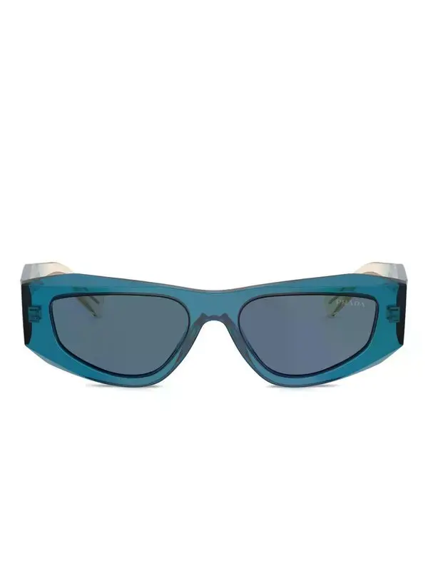 Prada Symbole Geometric-frame Sunglasses - Blue