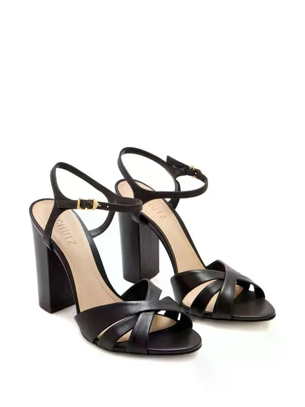 Schutz 105mm Keefa Block-heel Crossover Sandals