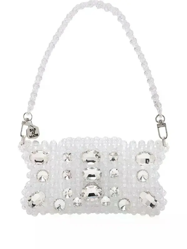 BAD AT MATH Embellished Beaded Shoulder Bag
