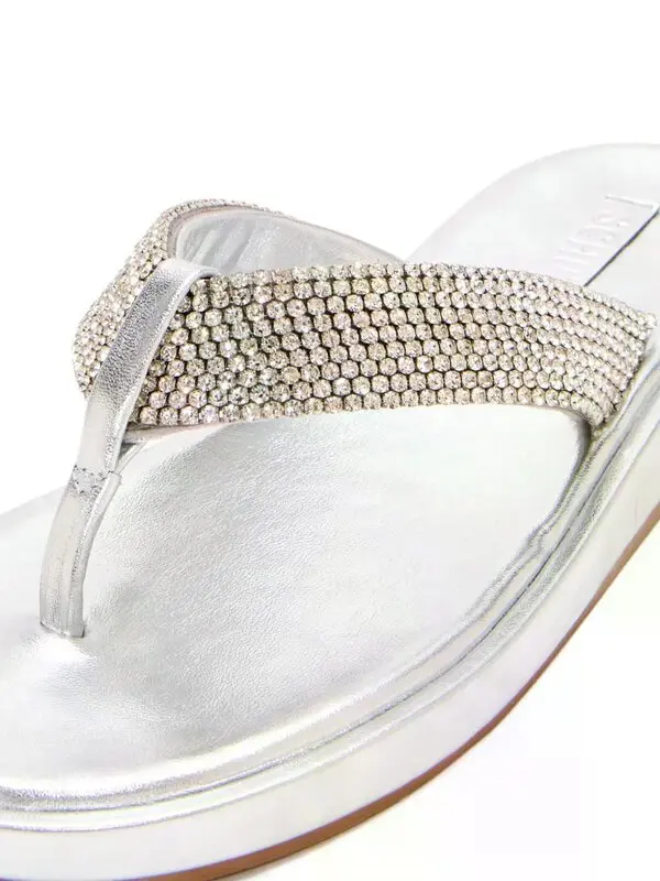 Schutz Crystal-embellished Thong Sandals
