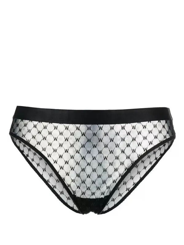 Wolford Monogram-jacquard Sheer Briefs