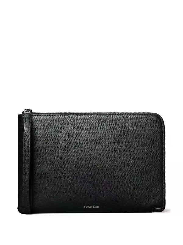 Calvin Klein Faux-leather Wristlet Pouch - Black