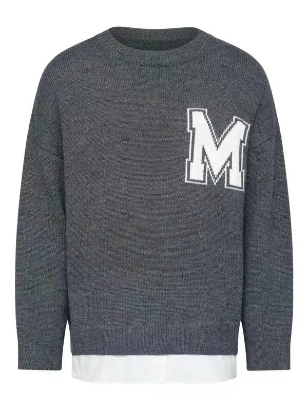 MAISON MARGIELA Crew-neck Sweatshirt With Initial Detail - Grey