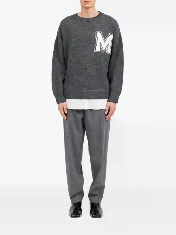 MAISON MARGIELA Crew-neck Sweatshirt With Initial Detail - Grey