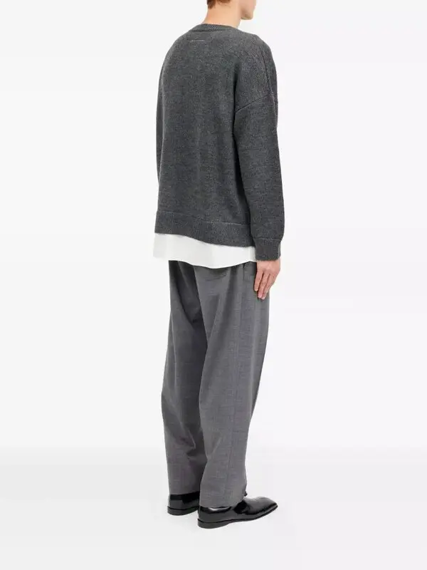 MAISON MARGIELA Crew-neck Sweatshirt With Initial Detail - Grey