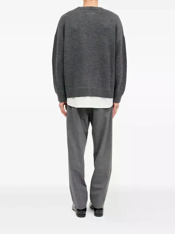 MAISON MARGIELA Crew-neck Sweatshirt With Initial Detail - Grey