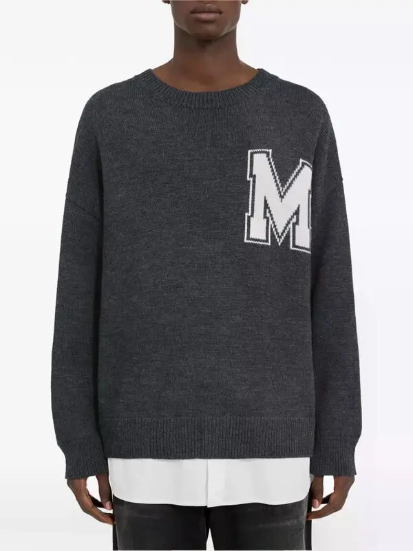 MAISON MARGIELA Crew-neck Sweatshirt With Initial Detail - Grey