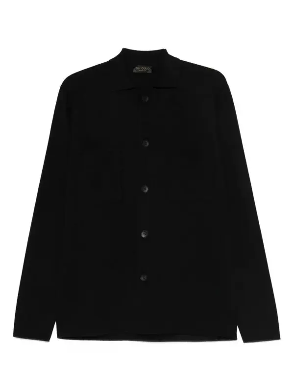 DELL'OGLIO Buttoned Pocket Shirt - Black
