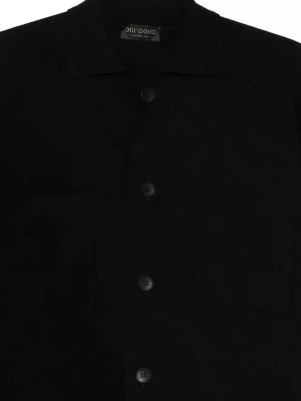 DELL'OGLIO Buttoned Pocket Shirt - Black