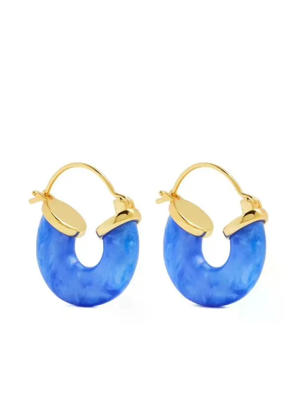 Anni Lu Gold-tone Resin Hoop Earrings - Blue
