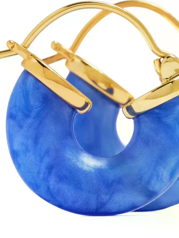 Anni Lu Gold-tone Resin Hoop Earrings - Blue