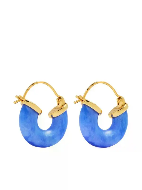 Anni Lu Gold-tone Resin Hoop Earrings - Blue