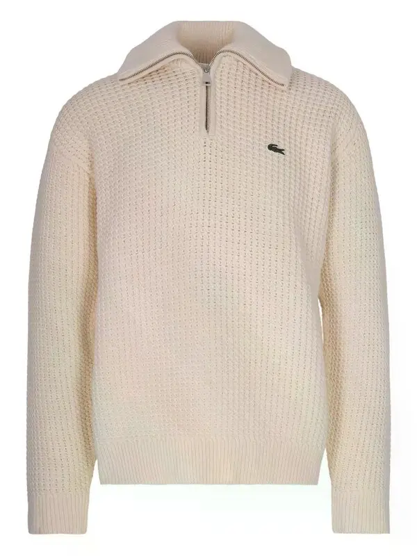 Lacoste Waffle Knit Zip Pullover