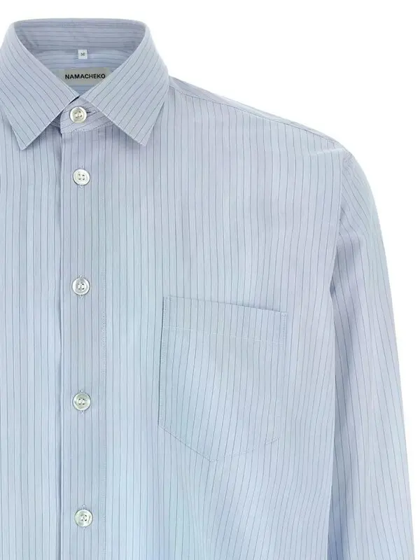NAMACHEKO Striped Breast Pocket Shirt - Blue