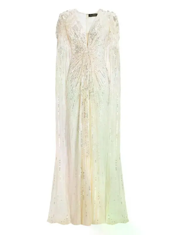 Jenny Packham Sequin-embellished Maxi Dress - White