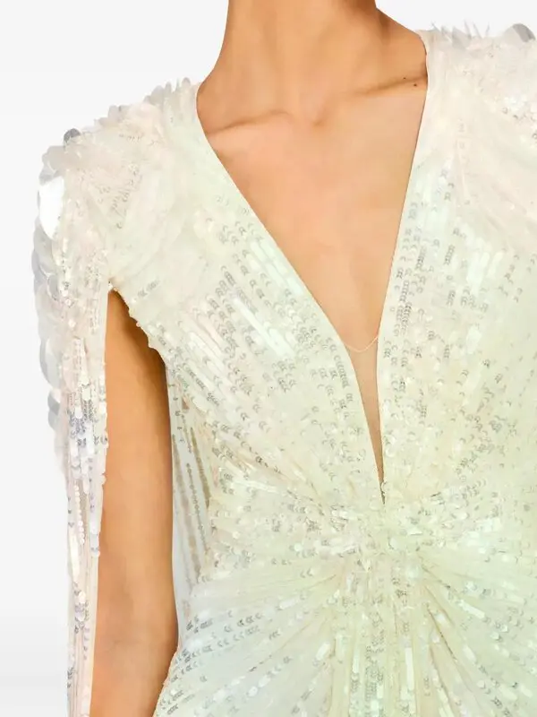 Jenny Packham Sequin-embellished Maxi Dress - White