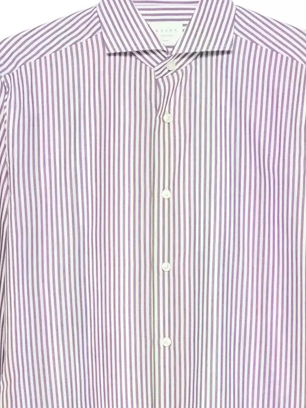 XACUS Striped Cotton Shirt - White