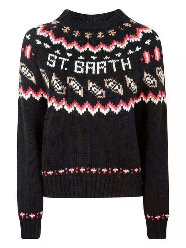 MC2 SAINT BARTH Intarsia-knit Sweater - Black