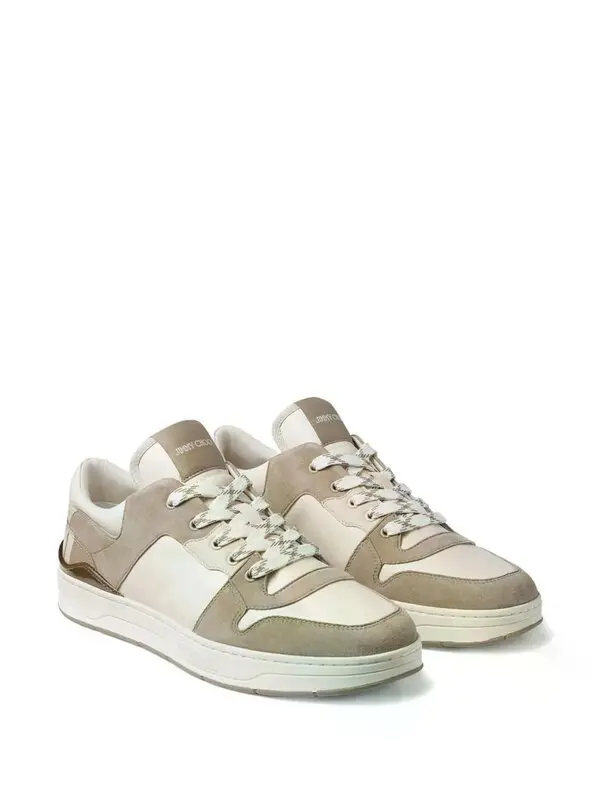 JIMMY CHOO Florent Suede Panelled Sneakers - Neutrals