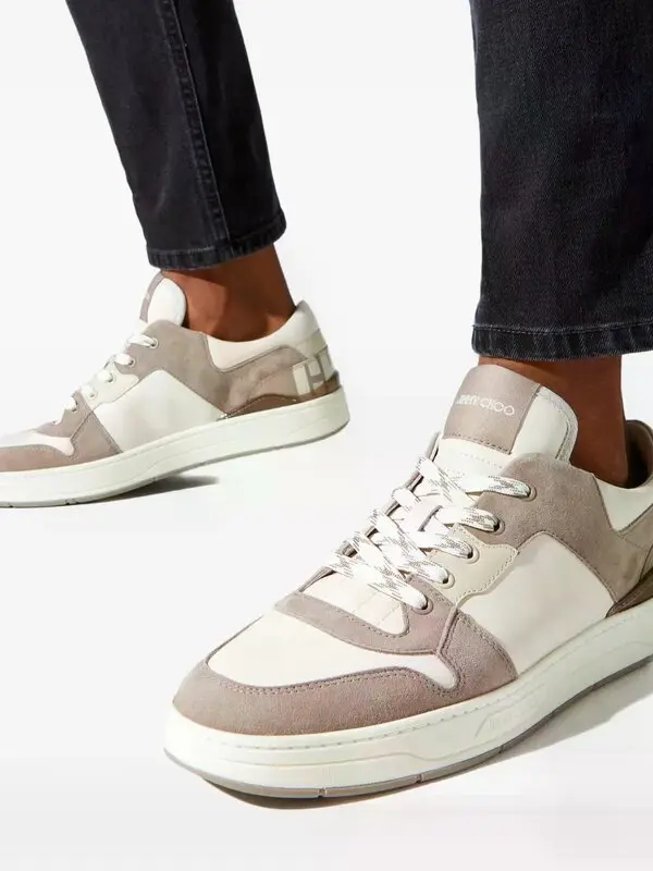 JIMMY CHOO Florent Suede Panelled Sneakers - Neutrals