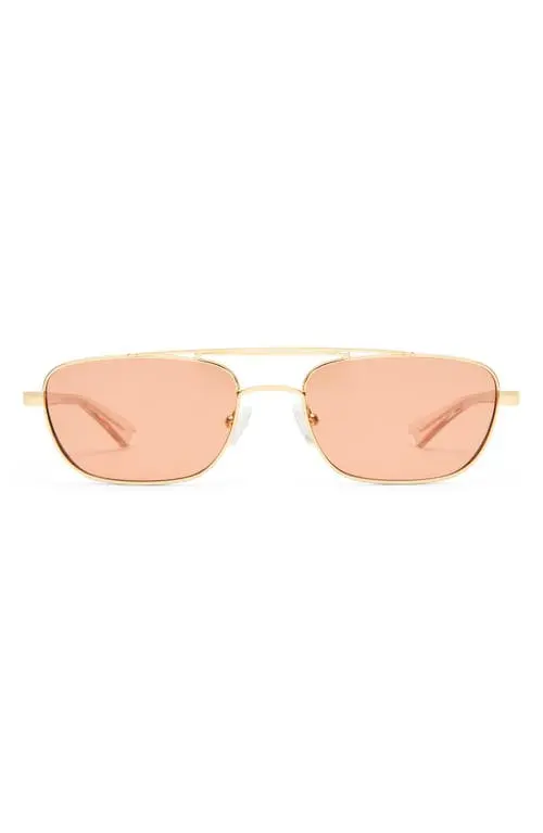 Le Specs Le Mimi 57mm Aviator Sunglasses - Gold/cinnamon Tint