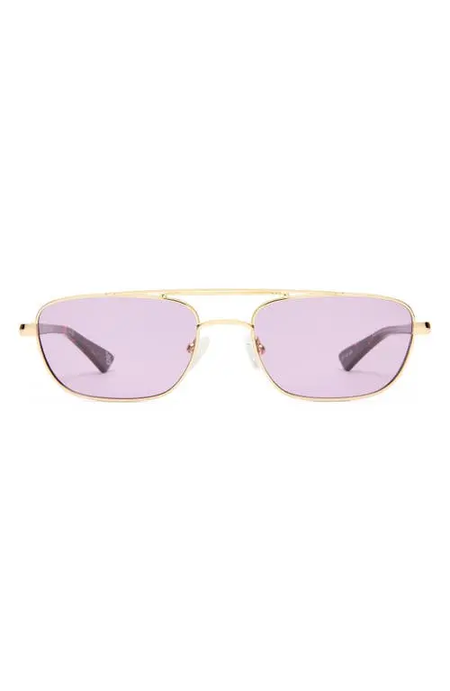 Le Specs Le Mimi 57mm Aviator Sunglasses - Gold/violet Mono