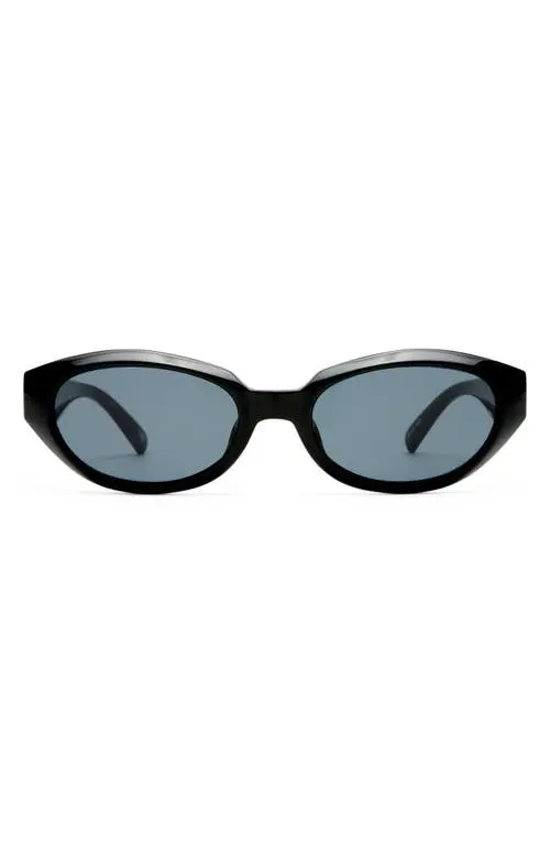 Le Specs Le Bijou Oval Sunglasses - Black/smoke Mono
