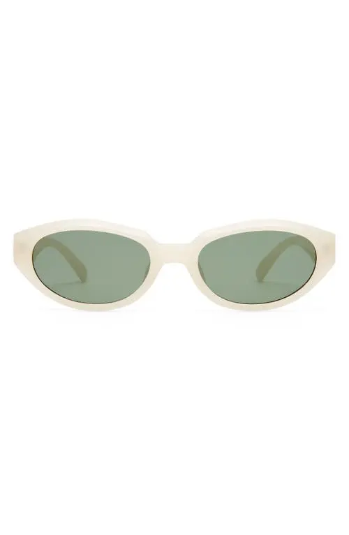 Le Specs Le Bijou Oval Sunglasses - Milk/khaki Mono