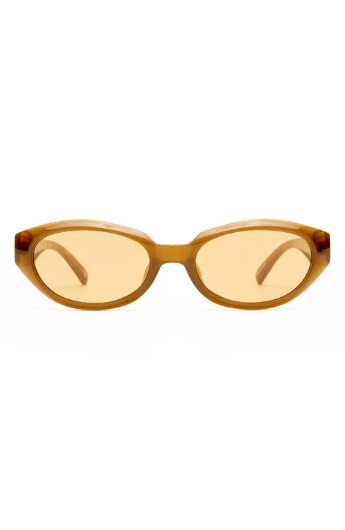 Le Specs Le Bijou Oval Sunglasses - Toffee/mustard Mono