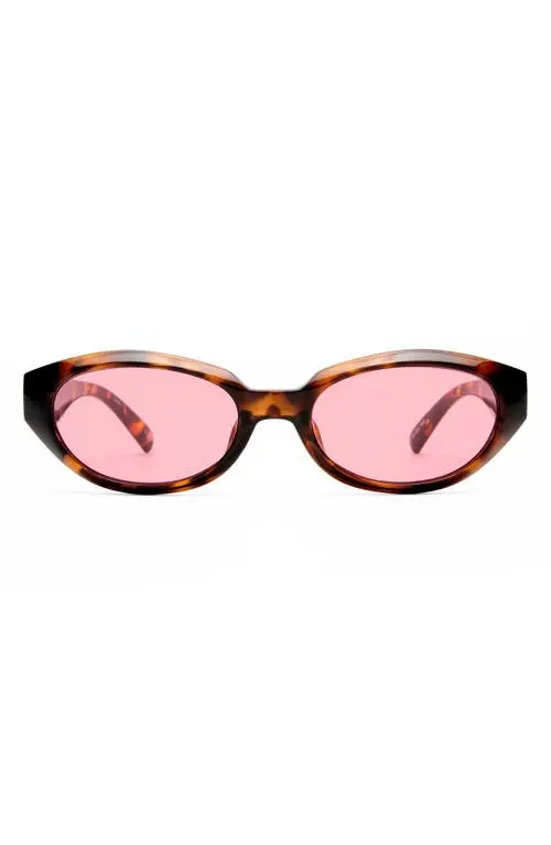 Le Specs Le Bijou Oval Sunglasses - Tort/crimson Tint