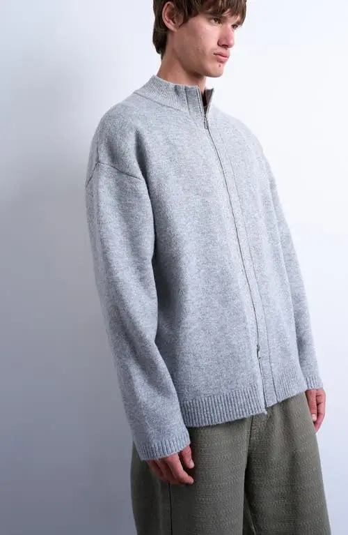 Topman Mock Neck Zip Cardigan