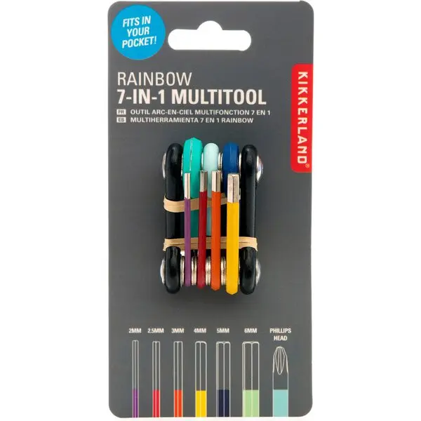 KIKKERLAND DESIGN Rainbow 7-in-1 Tool - Multi