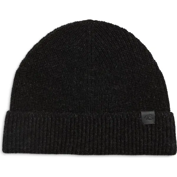Robert Barakett Shaker Stitch Merino Wool Beanie - Black