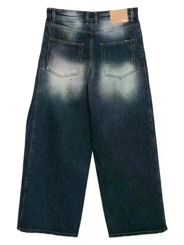 We11Done Rhinestone Straight-leg Jeans