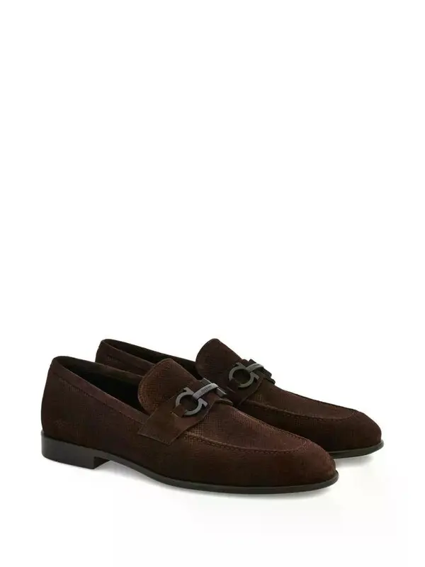 FERRAGAMO Gancini Suede Loafers